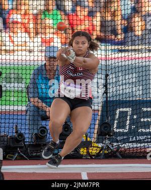 Camryn Rogers of Canada competing in the women’s hammer final at the ...