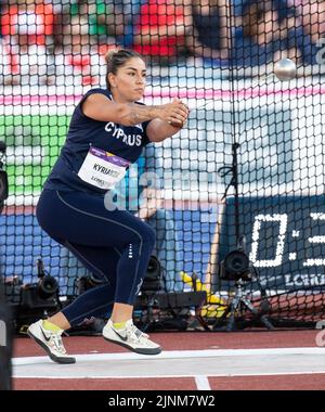 Chrystalla Kyriakou of Cyprus competing in the women’s hammer final at ...