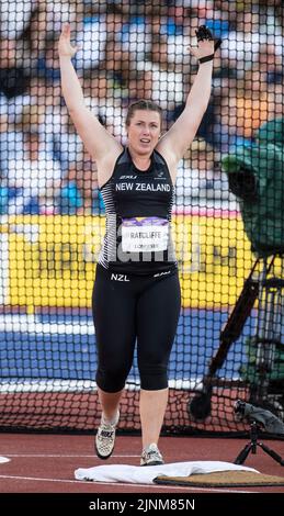 Julia Ratcliffe of New Zealand competing in the women’s hammer final at ...