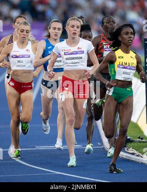 Keely Hodgkinson of England competing in the women’s 800m final at the ...
