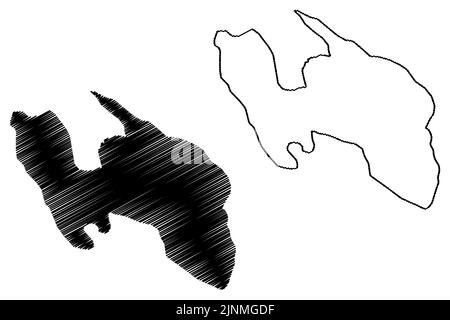 Halib island (State of Eritrea, Red Sea) map vector illustration ...