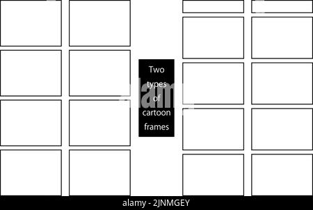 Japanese manga 4-frame template with title frame Stock Vector Image ...
