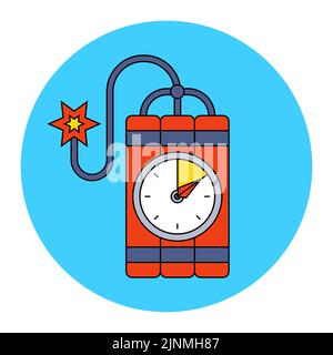 red dynamite with a stopwatch and a burning wick. the bomb will go off ...