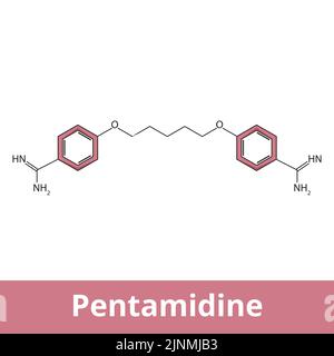 Pentamidine antimicrobial drug molecule. Used in treatment of ...