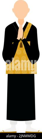 praying buddhist monk Stock Vector Image & Art - Alamy