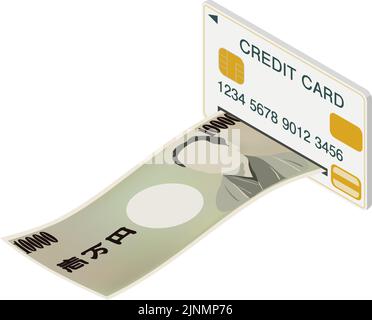Image illustration of cashing, cash and credit card (gold Stock Vector ...