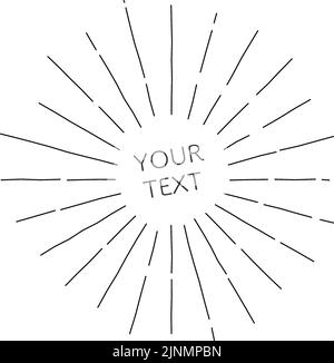 Loose line art, handwritten concentrated lines, sunburst Stock Vector ...