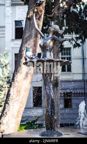 Famous ballet dancer fountain at Tbilisi State Opera House on Rustaveli ...