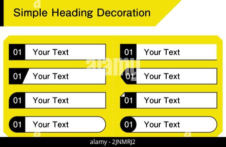 Simple headline decoration tag, box, transparent background on light ...