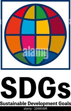 Earth icon, logo with prescribed colors for SDGs and 17 goals Stock ...
