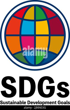 Earth icon, logo with prescribed colors for SDGs and 17 goals Stock ...