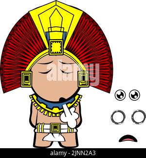 funny aztec kid mexican god cartoon set in vector format Stock Vector ...