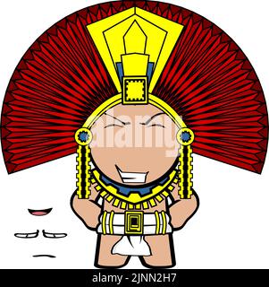 funny aztec kid mexican god cartoon set in vector format Stock Vector ...