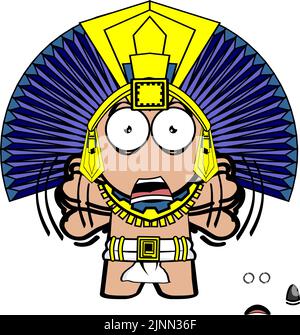 funny aztec kid mexican god cartoon set in vector format Stock Vector ...