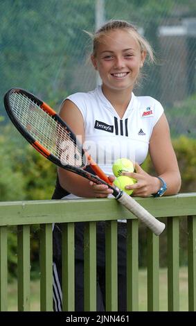 14 YEAR OLD TENNIS PLAYER JADE CURTIS COMPETING AT SOUTHSEA, HANTS. PIC ...