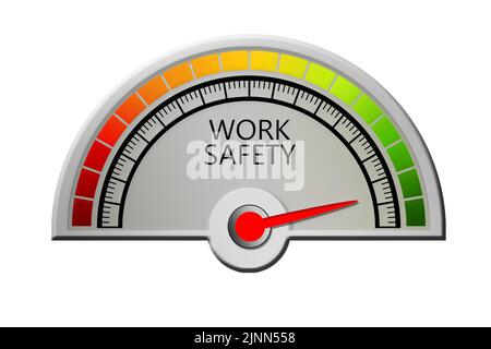 Work safety level scale with arrow. The measuring device icon. Sign ...