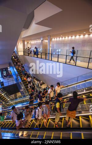 Interior escalators at Tokyo Skytree in Sumida, Tokyo, Japan Stock ...