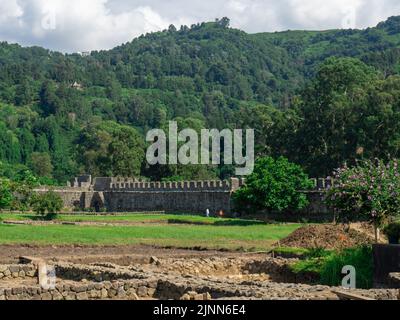 Loopholes. Battle tower. Castle defense. Archeology. Ruins of an ...