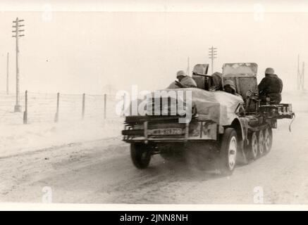 German World War 2 halftrack in action Stock Photo - Alamy