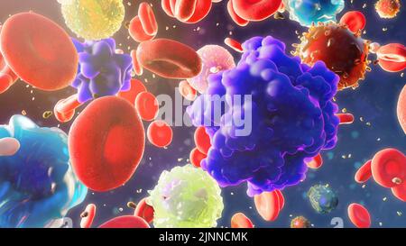 Circulating blood cells, illustration Stock Photo - Alamy