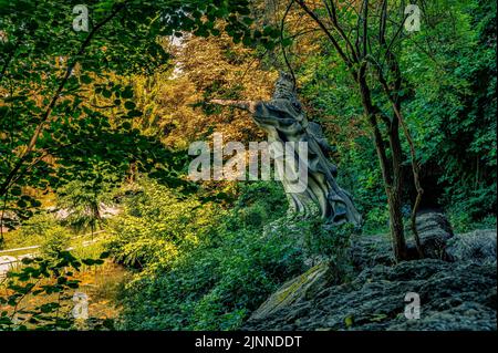Monument of the Jena Erlkoenig in the Saaleaue, after the ballad of the ...