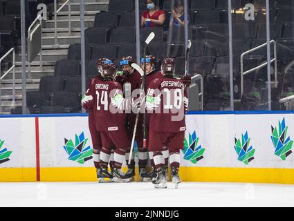 August 12, 2022, EDMONTON, AB, CANADA: Slovakia's Maxim Strbak (4) is ...