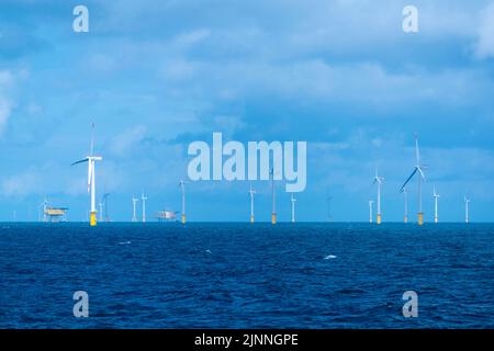 Offshore wind farm Meerwind, economic zone, northwest of Helgoland ...