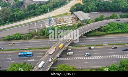 Road system. Road interchanges. Multi-level highways. The movement of ...