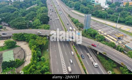 Road system. Road interchanges. Multi-level highways. The movement of ...