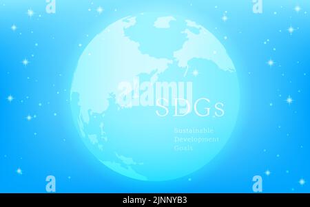 SDGs, Shining Earth and SDGs Text, Sparkling Blue Background with ...