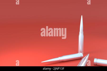 Red background and silver bullets, 3DCG Stock Photo - Alamy