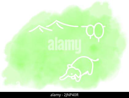 Watercolor style, SDGs Goal 15, Life on land - Translation: Life on ...