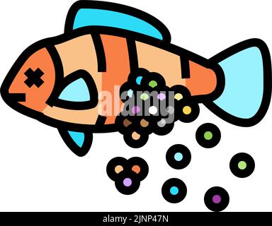 plastic microbeads in fish color icon vector illustration Stock Vector ...