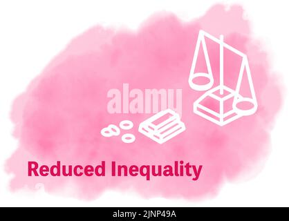 Watercolor style, SDGs Goal 10, Reduced inequalities Stock Vector Image ...