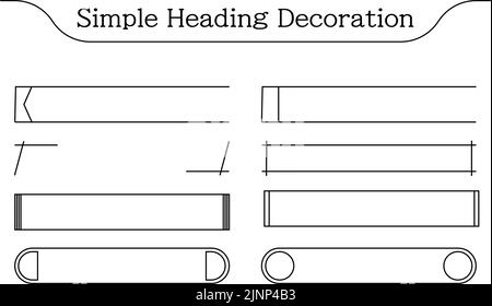 Simple headline decoration line, box line, white background on yellow ...