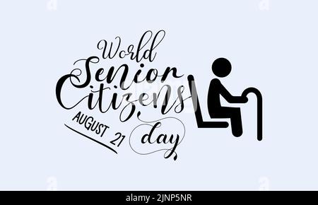 World Senior Citizens Day calligraphic banner design on pink background ...