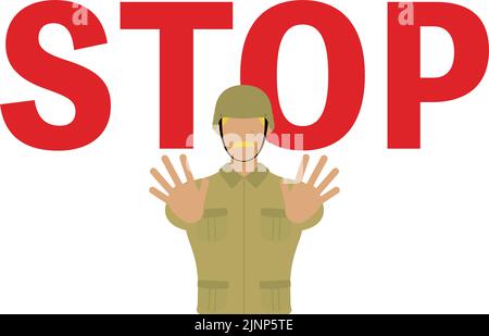 STOP, male soldier making a gesture of prohibition or restriction Stock ...