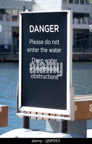 Underwater obstructions sign Stock Photo - Alamy