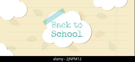 Welcome back to school banner vintage collage, leaf, leaf print ...