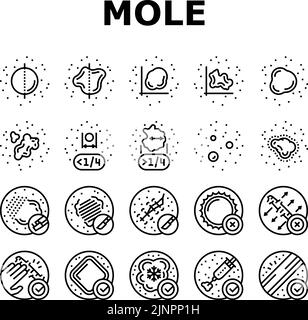 Mole Skin Problem And Disease Icons Set Vector Stock Vector Image & Art ...