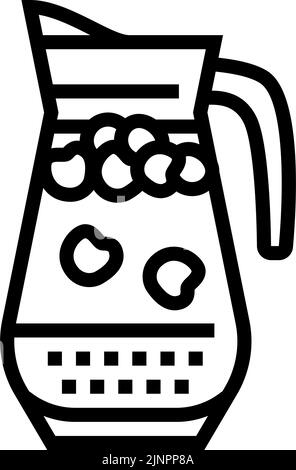 cherry compote line icon vector illustration Stock Vector Image & Art ...