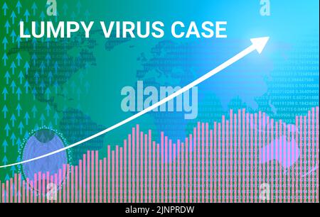 daily increasing lumpy virus case background with graphs, numbers and ...