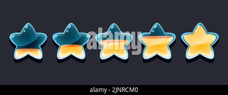 Cartoon golden star sprite animation, vector ui for video game ...