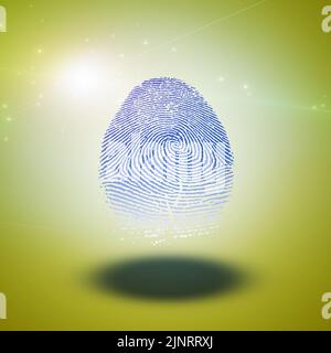 Fingerprint on yellow background. 3D rendering Stock Photo - Alamy
