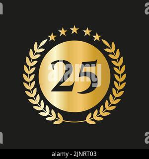 Modern and elegant 25th celebration logo design Stock Vector Image ...