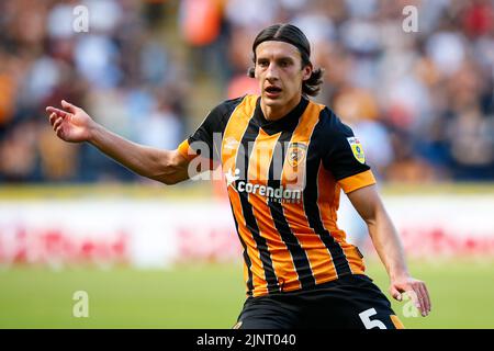 Alfie Jones #5 of Hull City arrives ahead of the Emirates FA Cup Third ...