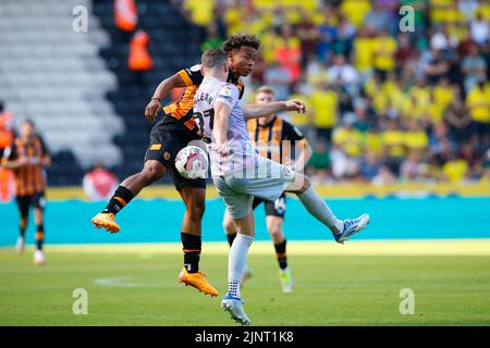 Vaughn Covil #49 of Hull City and KennyÊMcLean #23 of Norwich City ...