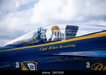 U.S. Navy Capt. Brian C. Kesselring, the Blue Angels commanding officer ...