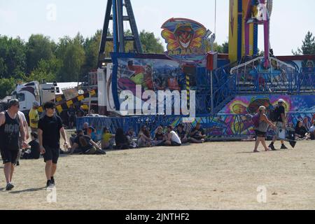 Catton Park, United Kingdom, 13Aug, 2022, Crowds of fans enjoying the ...