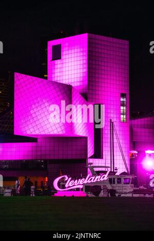 Cleveland Ohio Skyline in Pink for Machine Gun Kelly Concert Stock ...